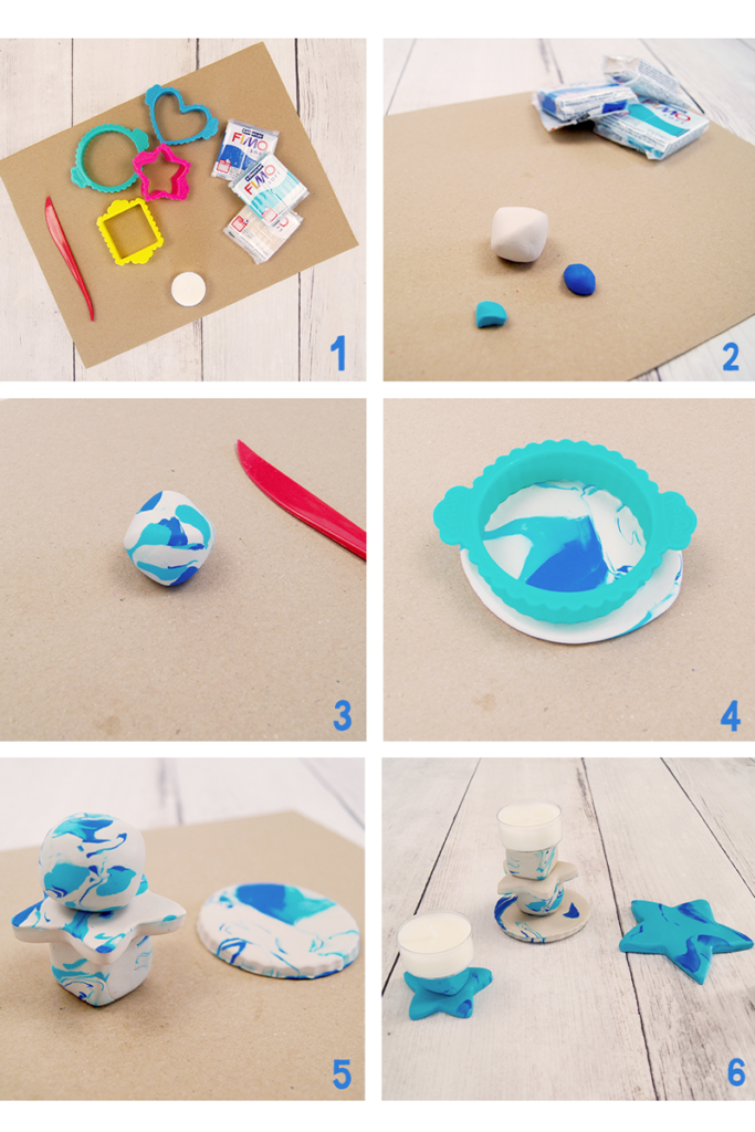 Knutselen met kinderen voor kerst: Kandelaars van plasticine (FIMO)