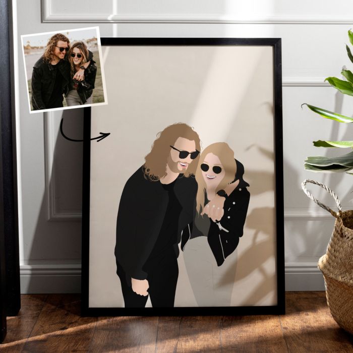 Gepersonaliseerde poster met 2 personen als illustratie